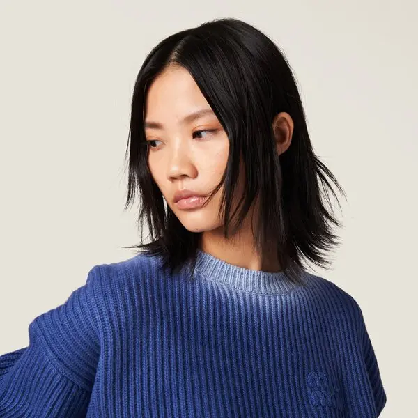Miu Miu Wool Sweater - Indigo Blue | Editorialist